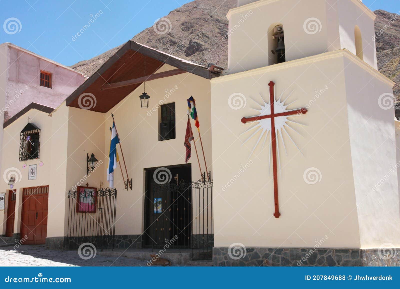 Peru, 17-10-2019: Small Church with Peruvian Flags Editorial Stock ...