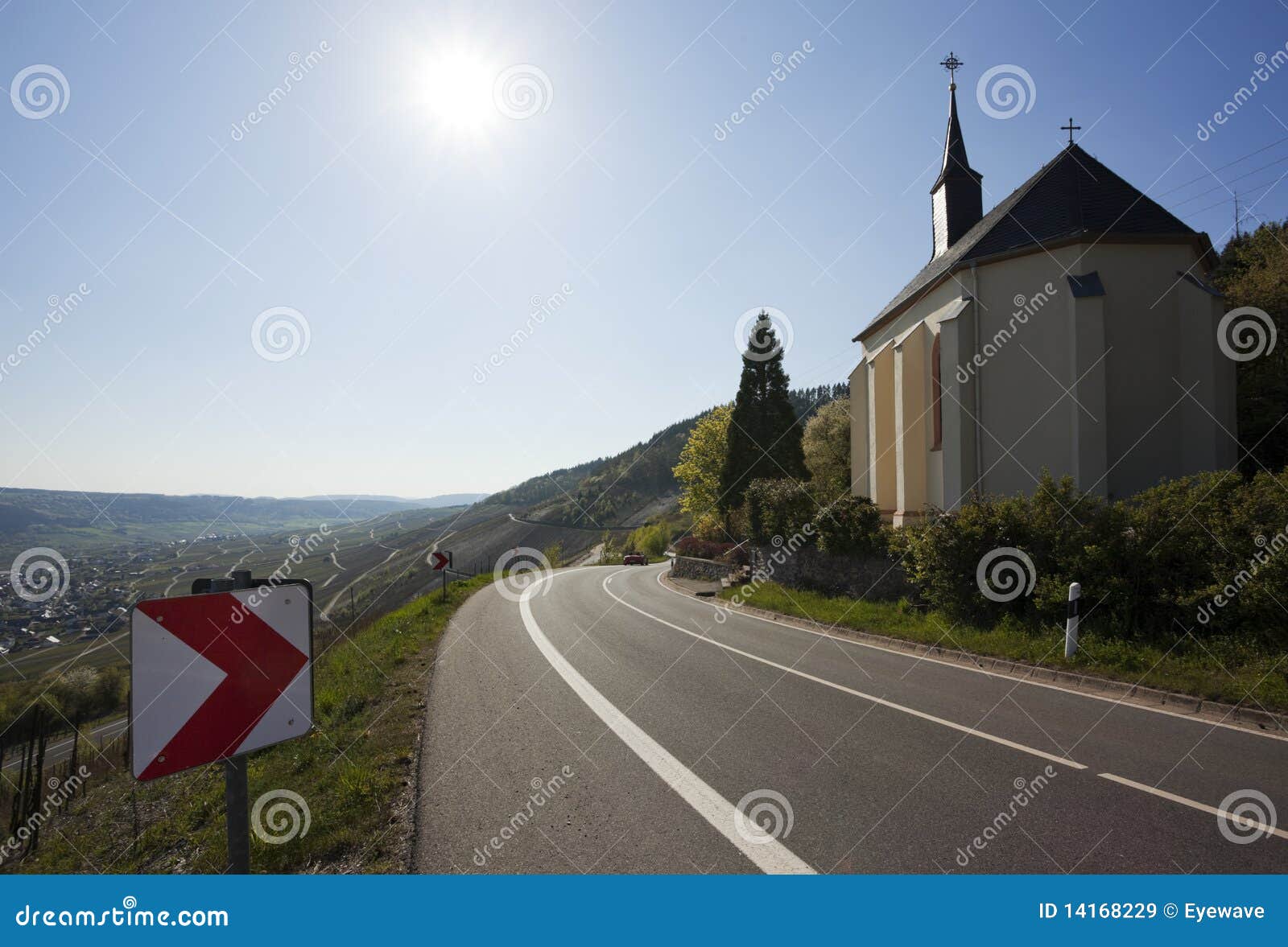 Small Church on Roadside at Mosel Valley Stock Image - Image of small ...