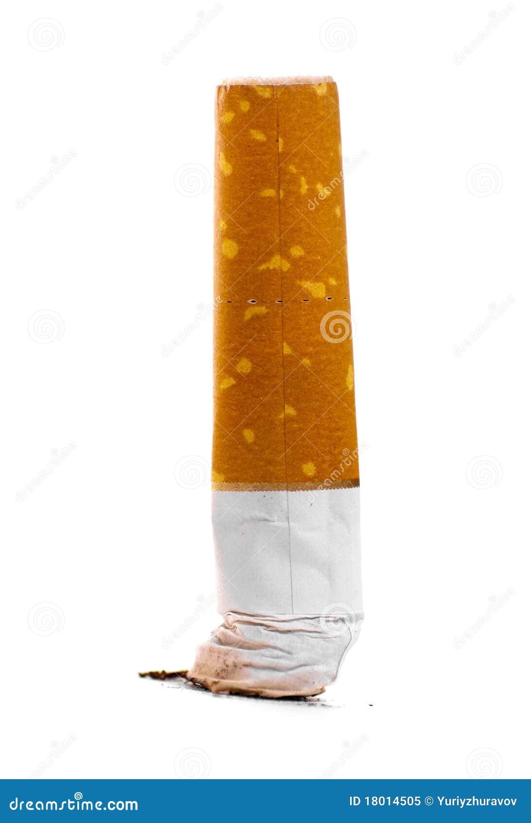 Small Cigarette End Isolated Over White Stock Image - Image of ...