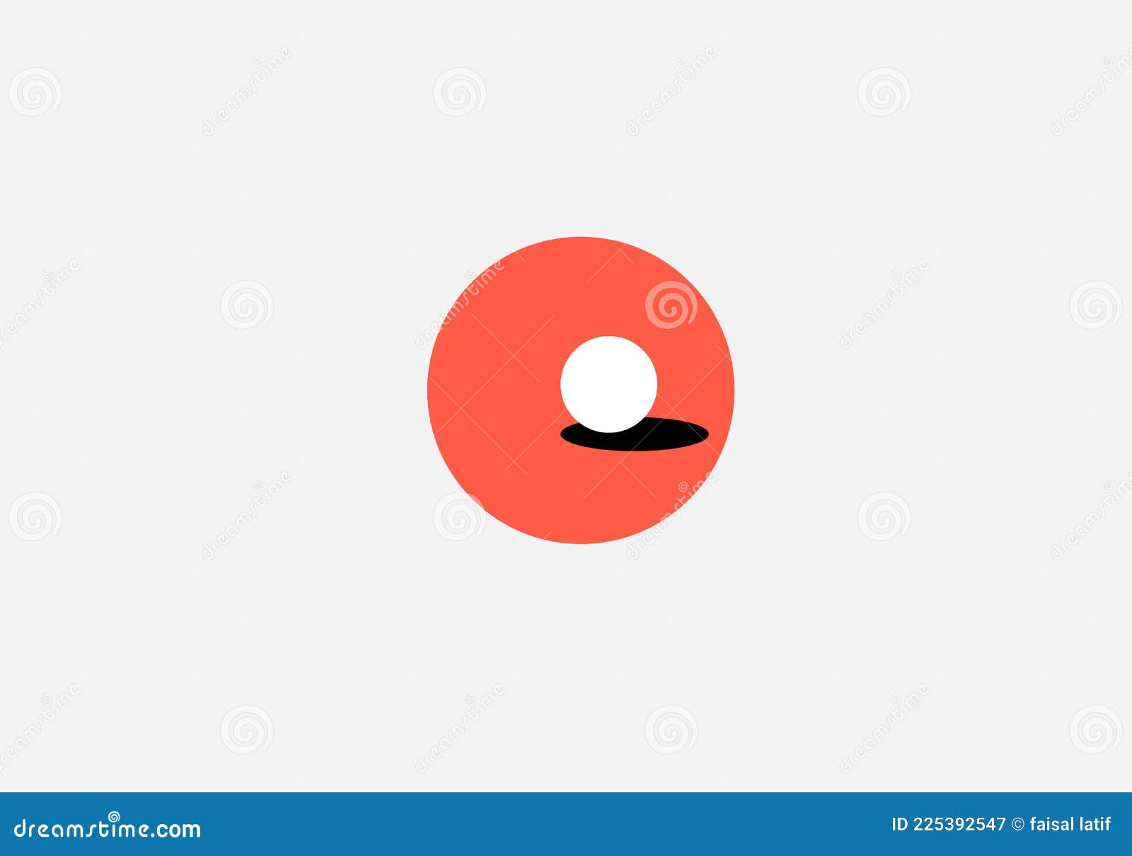 Small Circle Dot with Shadow in Big Red Circle Round Shape Vector Logo ...