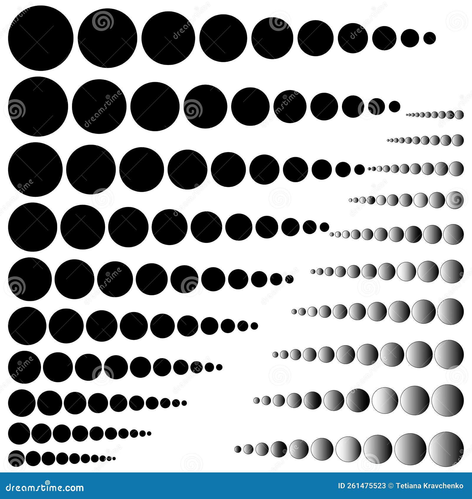Small Circles Row Gradient. Geometric Texture. Simple Design. Vector ...