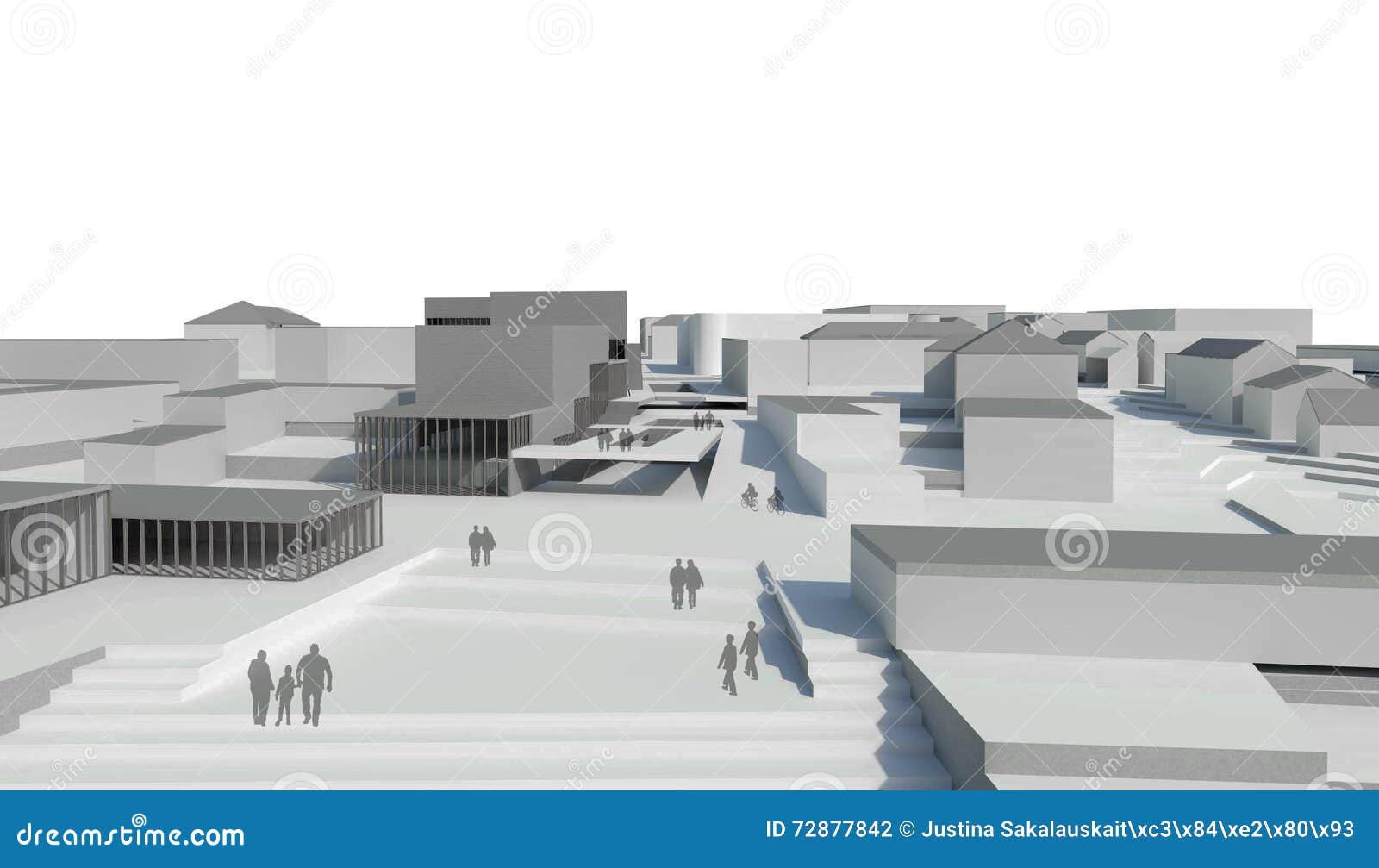 Small city RENDER stock illustration. Illustration of town - 72877842