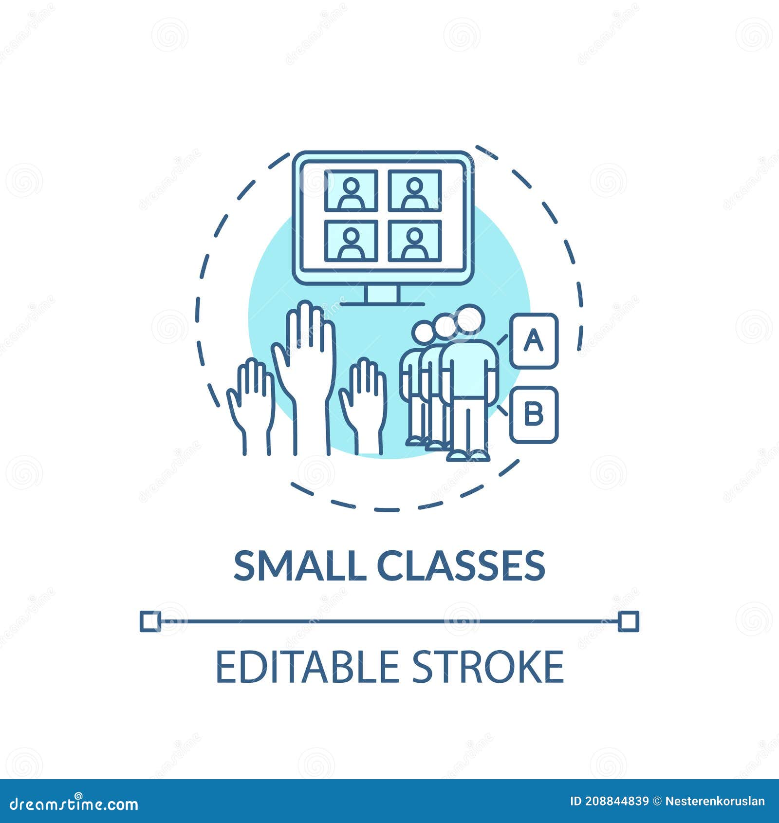 Small classes concept icon stock vector. Illustration of work - 208844839