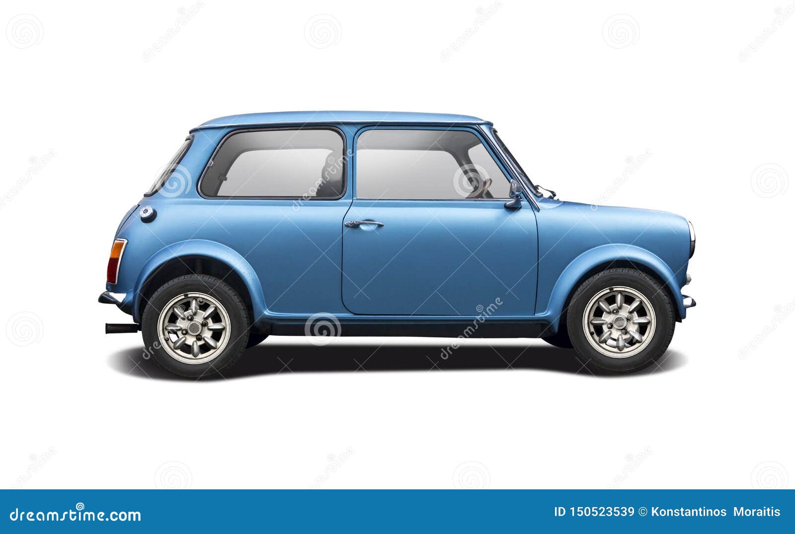 Classic Light Blue Mini Cooper Isolated on White Stock Image - Image of ...