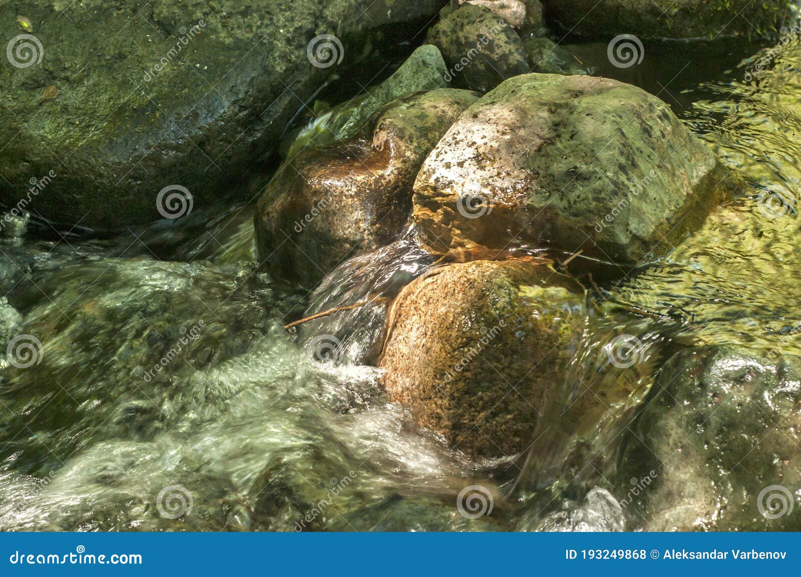 Clear mountain stream stock photo. Image of flow, stone - 193249868