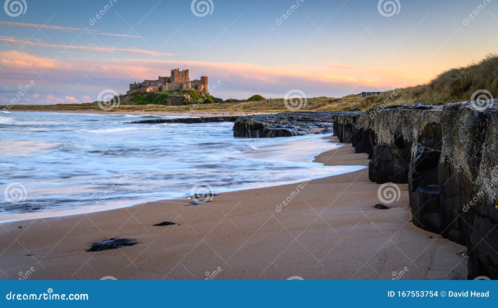 Small Cliffs at Bamburgh Beach Stock Photo - Image of cliffs, north ...