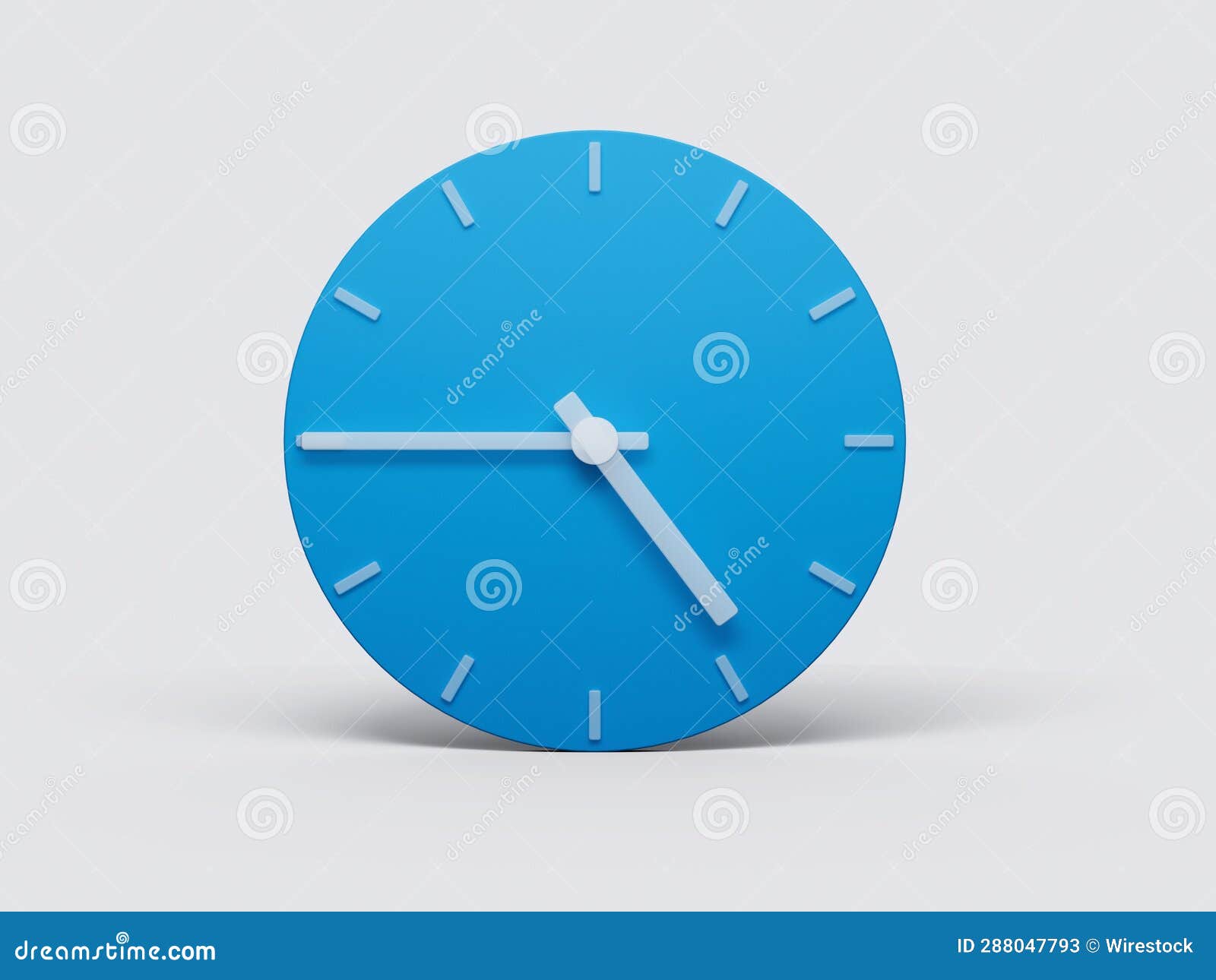 A Small Clock with a Blue Face Sitting on a Counter Stock Image - Image ...