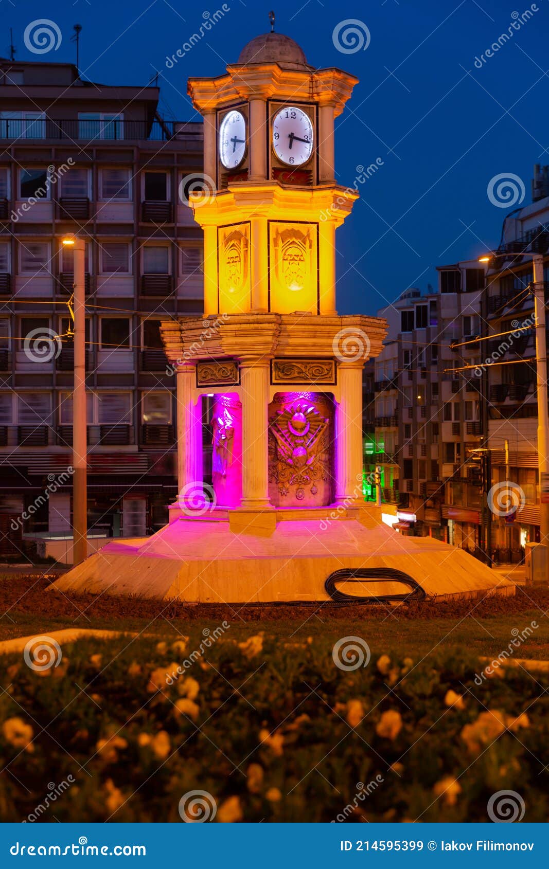 Small Clock Tower Located in Street of Bursa Stock Image - Image of ...