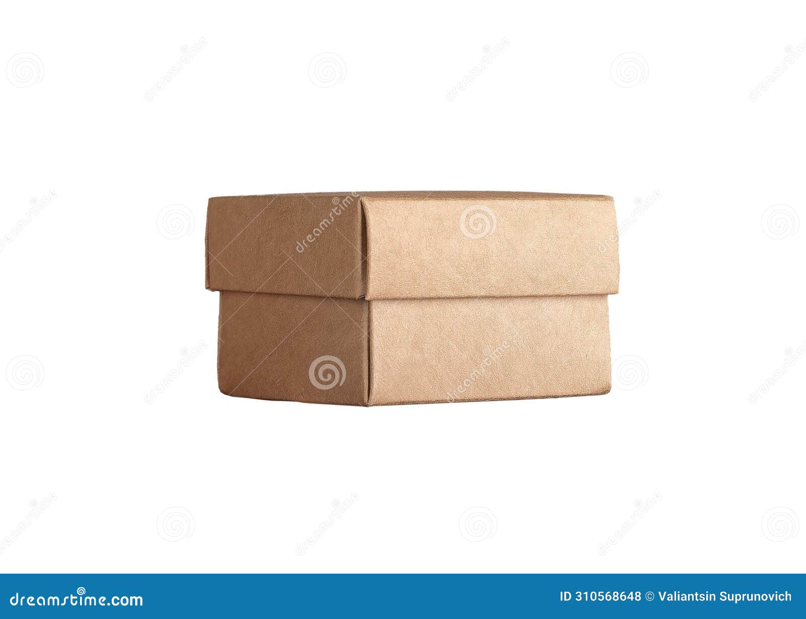 Small Closed Kraft Gift Box Isolated on White Background Stock Photo ...