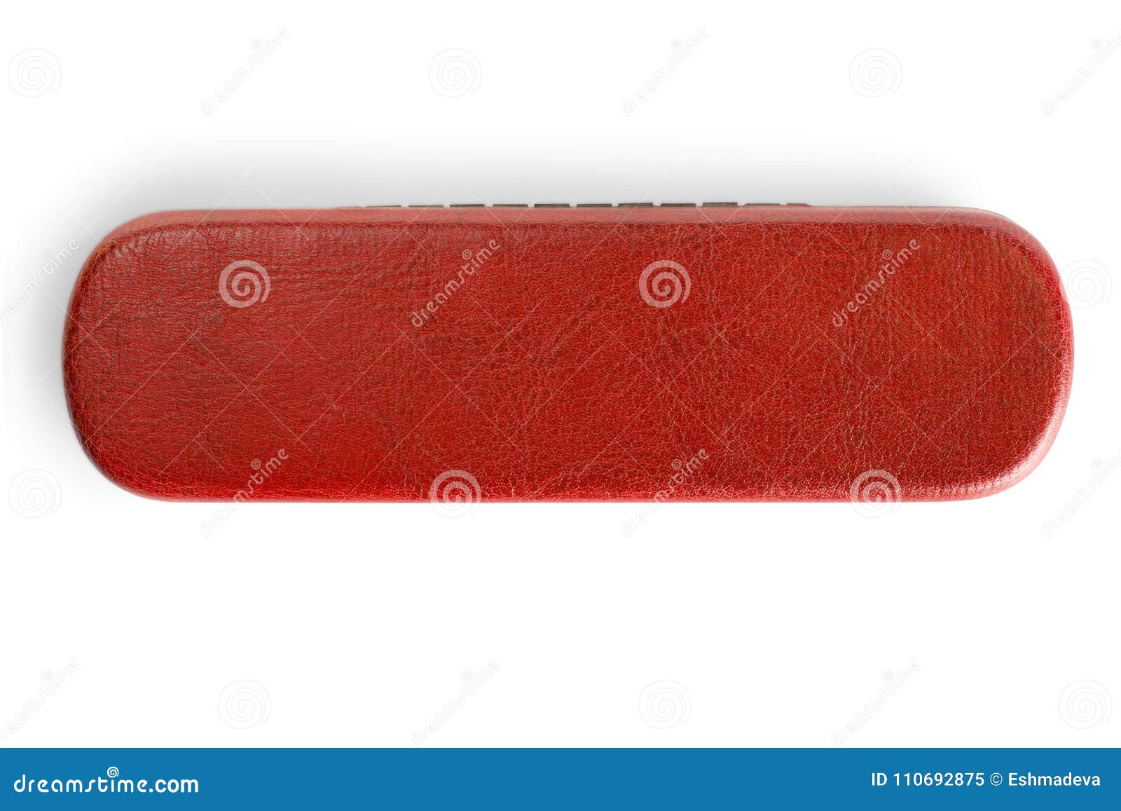 Small Closed Long Red Leather Case Isolated with Clipping Path Stock ...