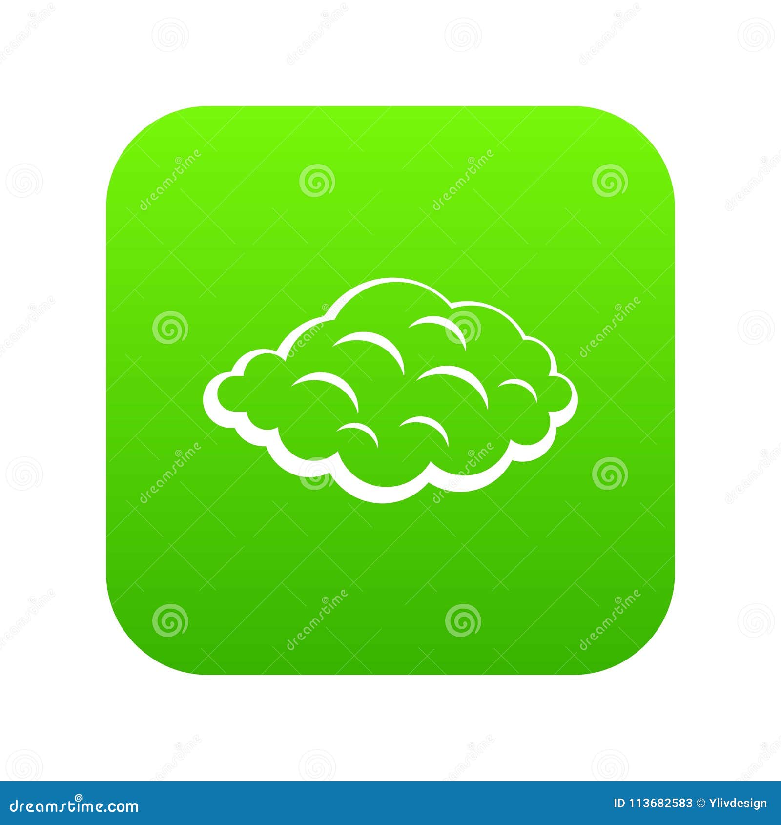 Small Cloud Icon Digital Green Stock Vector - Illustration of vector ...