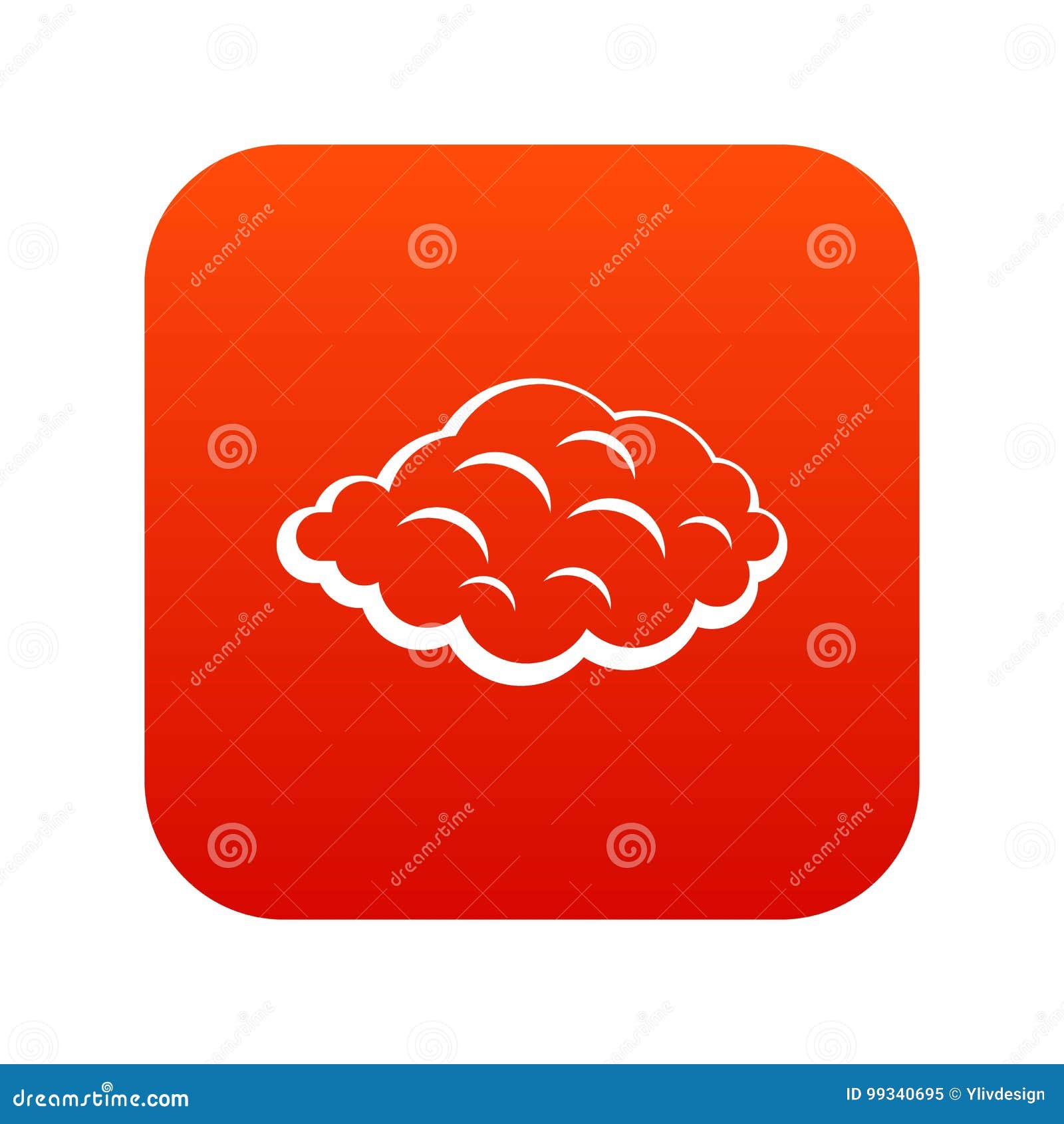 Small Cloud Icon Digital Red Stock Vector - Illustration of rainy ...