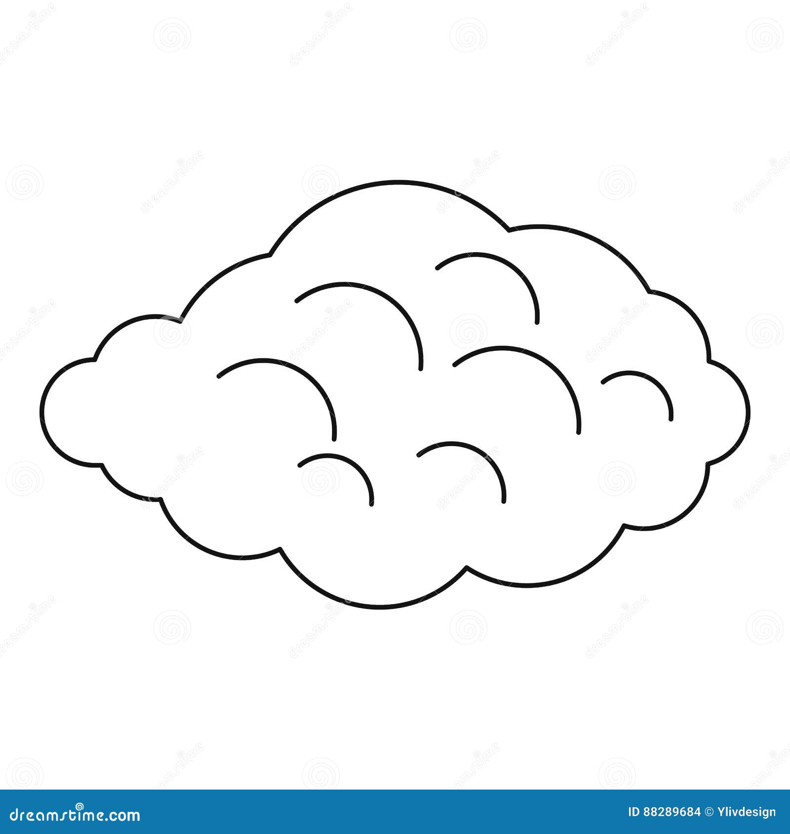 Small Cloud Icon, Outline Style Stock Vector - Illustration of thin ...