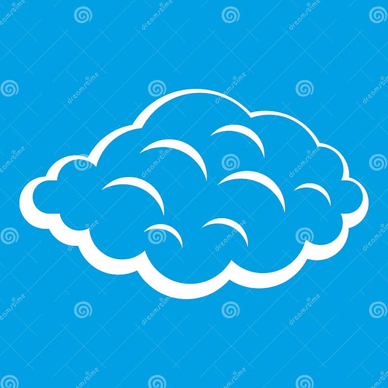 Small cloud icon white stock vector. Illustration of cumulus - 96417124