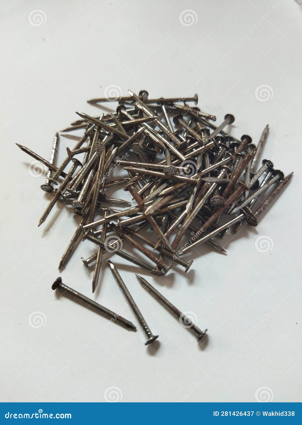 Small 2 Cm Nails Made of Sharpened Iron Stock Image - Image of small ...