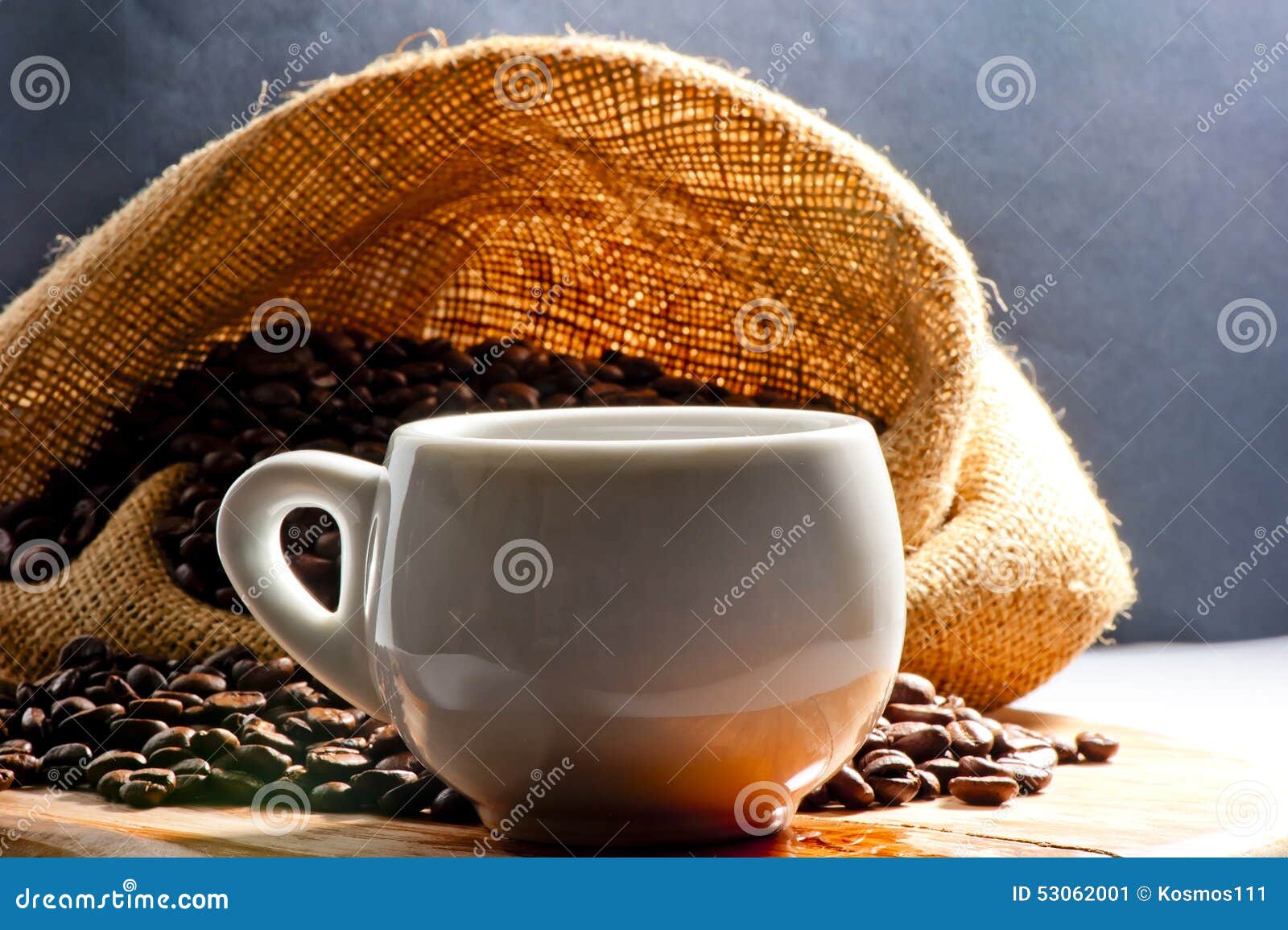 Small coffee cup and grain stock image. Image of brown - 53062001
