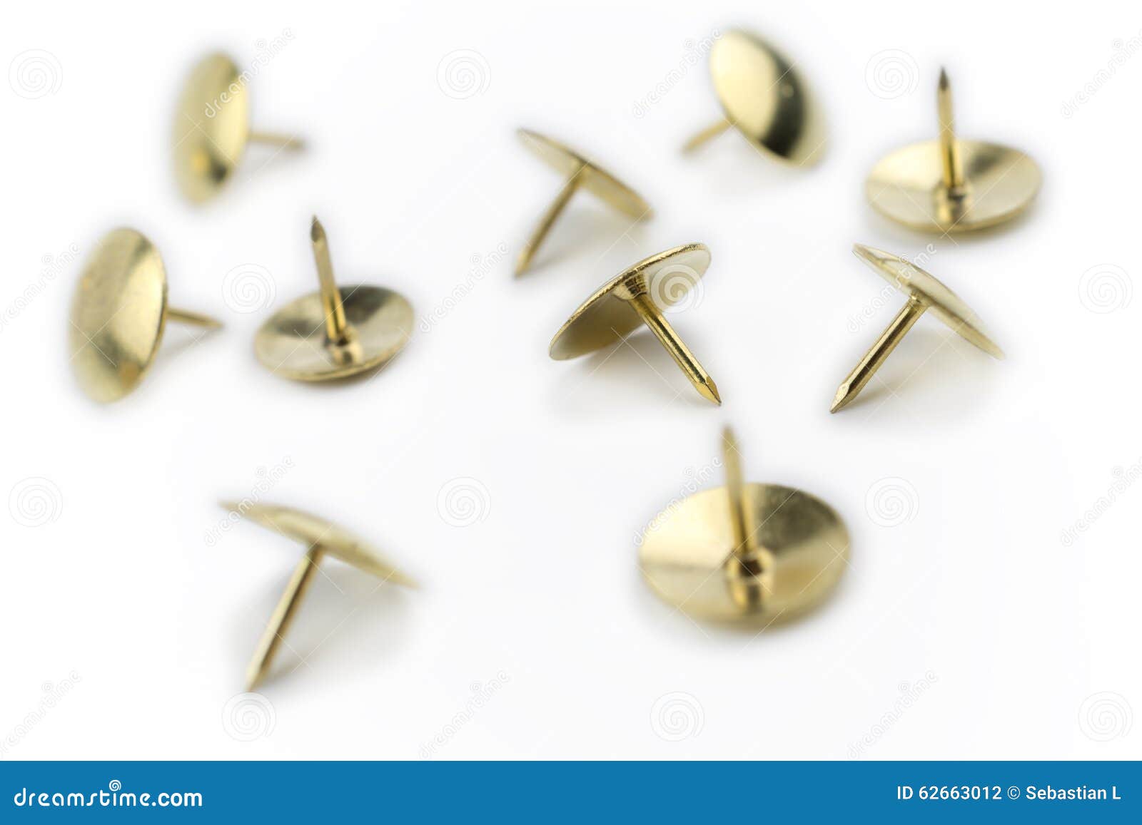 A Small Collection of Thumbtacks in a White Box #2 Stock Photo - Image ...