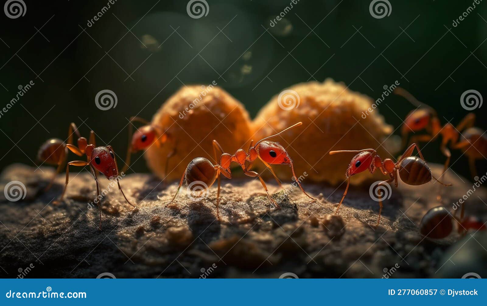 Small Colony of Fire Ants Work Together Outdoors Generated by AI Stock ...