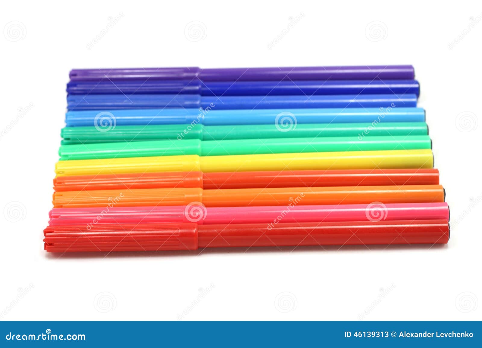 Small Colored Felt-tip Pens Stock Image - Image of green, yellow: 46139313