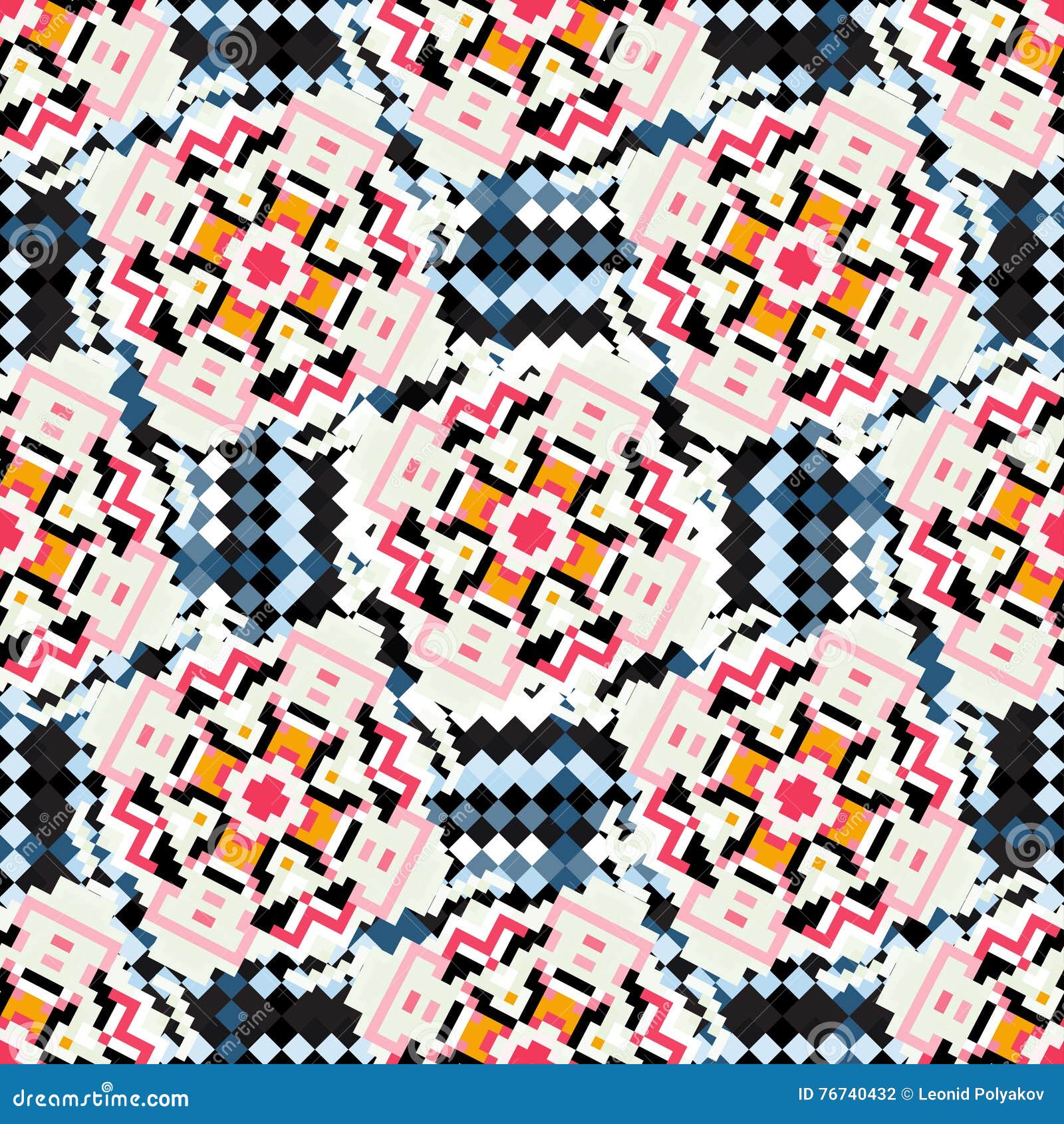 Small Colored Pixels Seamless Pattern Stock Vector - Illustration of ...