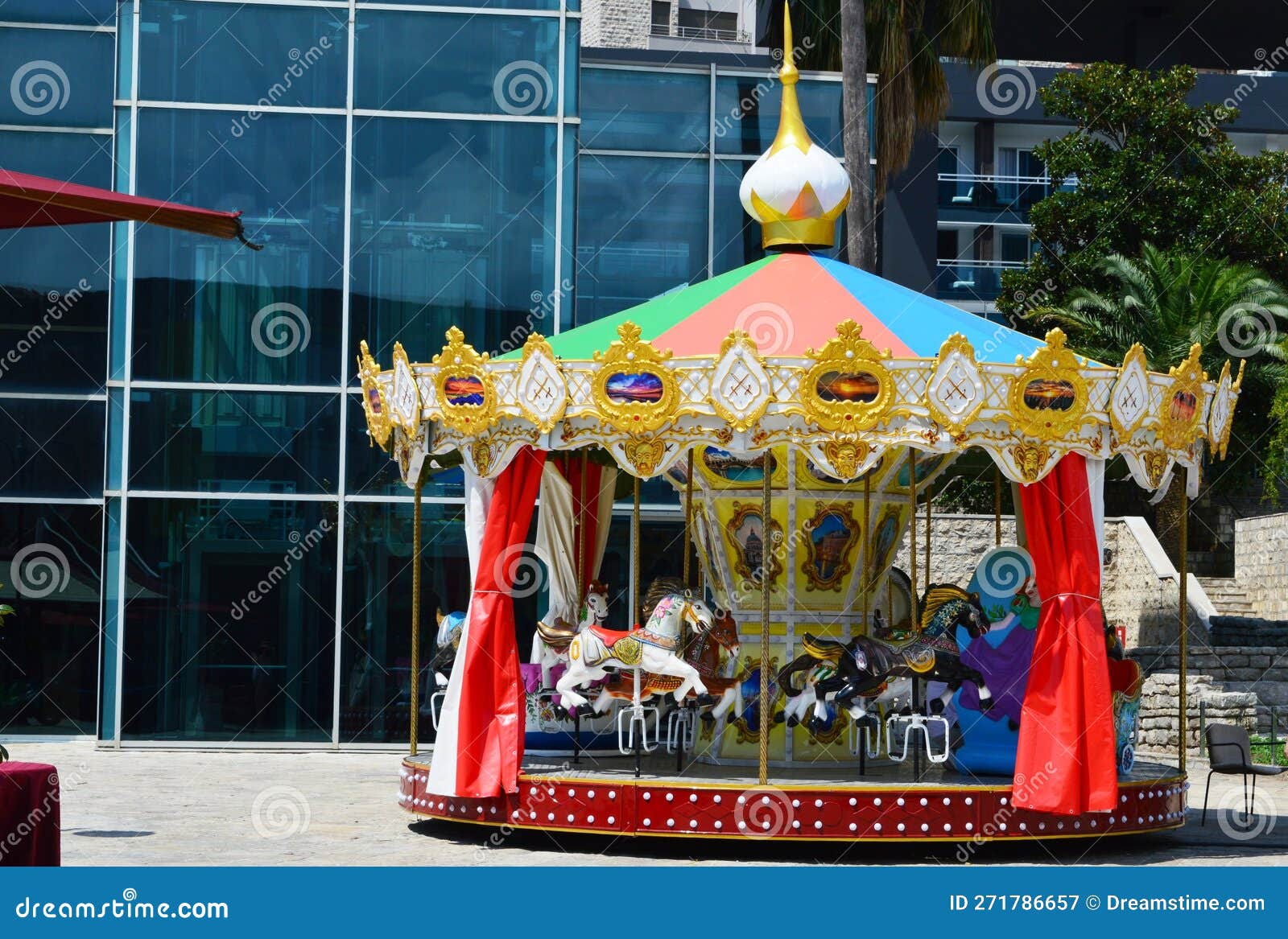 Small Colorful Children S Carousel Stock Image - Image of tradition ...