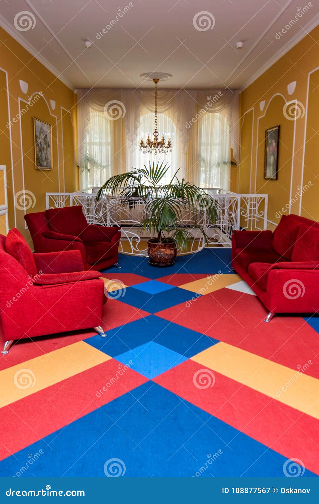 Small Colorful Cozy Hall in Modern Hotel Stock Image - Image of ...