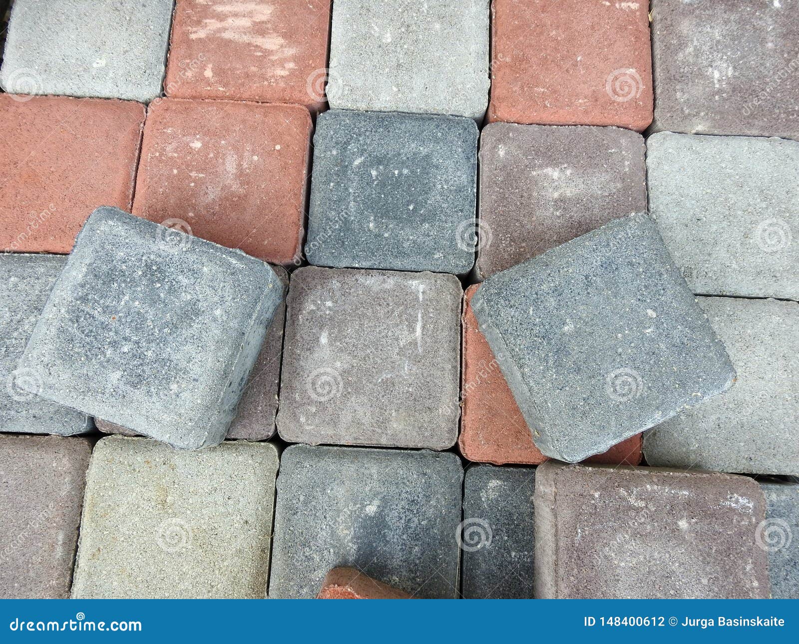 Small Colorful Tiles, Lithuania Stock Photo - Image of gray, surface ...