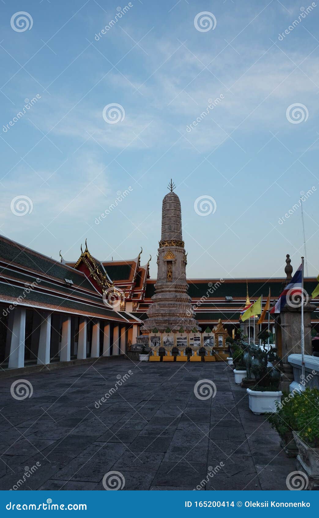 A Small Colorful Tower in the Courtyard of a Buddhist Temple in the ...