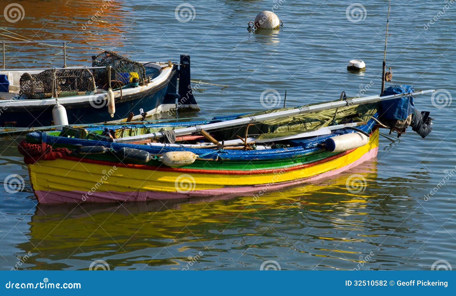 Small Colourful Boat stock photo. Image of dinghy, ocean - 32510582
