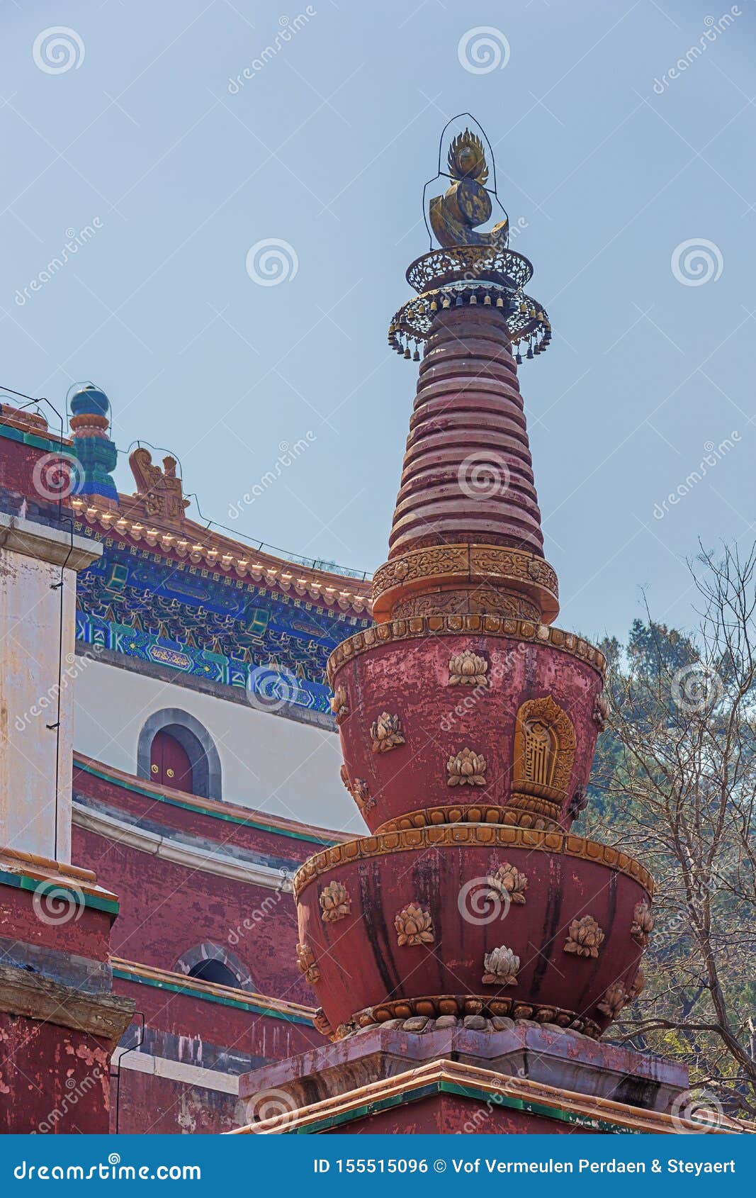 Small Column in Front of the Sumeru Temple on Longevity Hill Stock ...