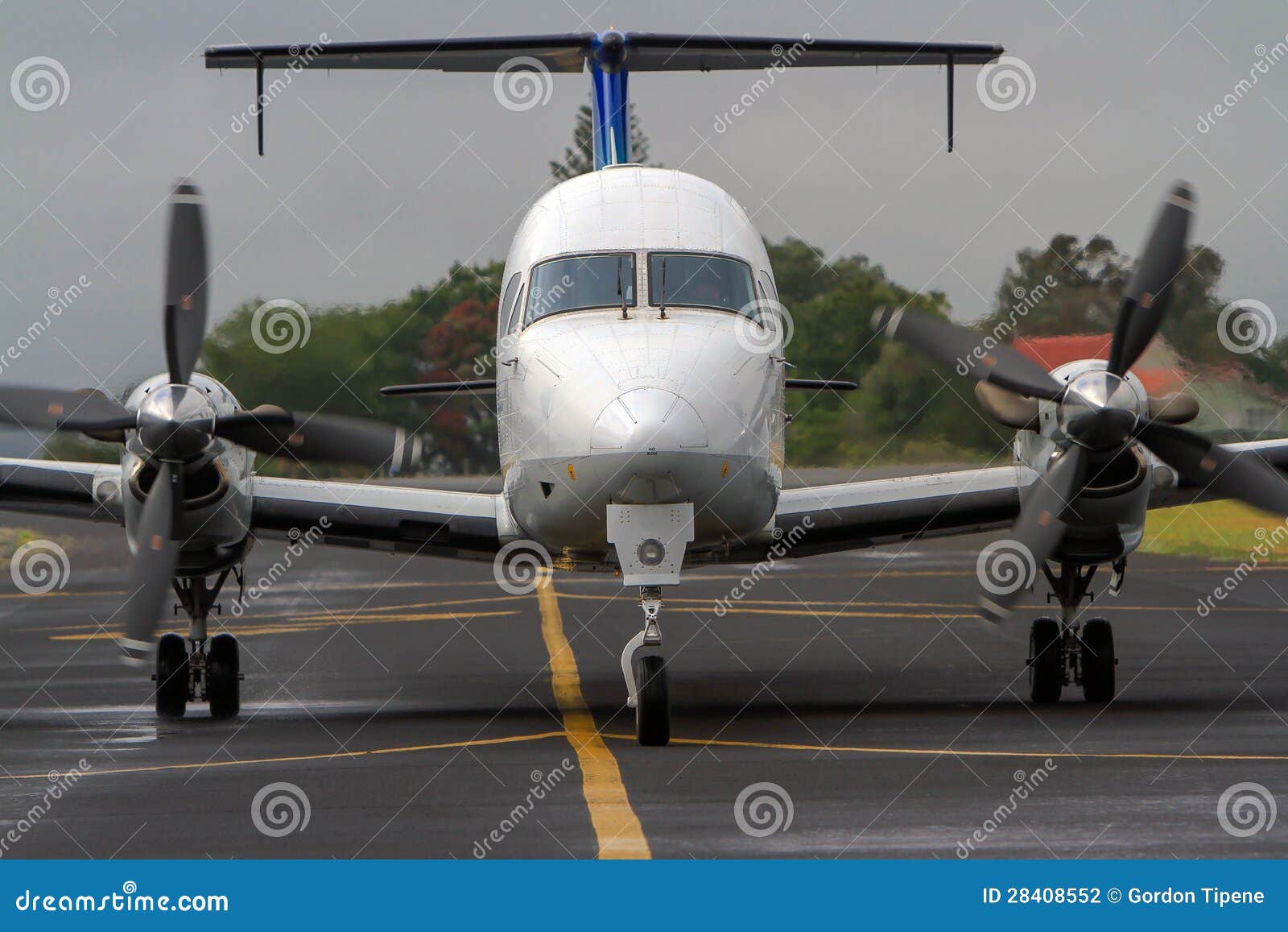 Small Commercial Passenger Aircraft on Runway. Stock Photo - Image of ...