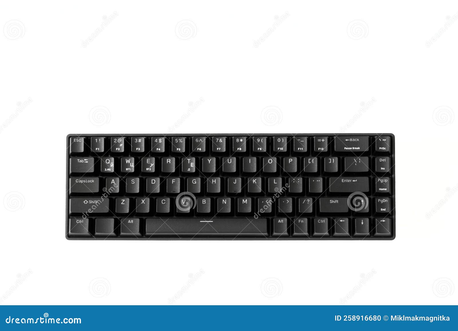 Small Compact Black Gaming Computer Keyboard on a White Background ...