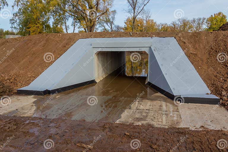 Small Concrete Bridge Across the Road. a Bridge Across a Road for a ...