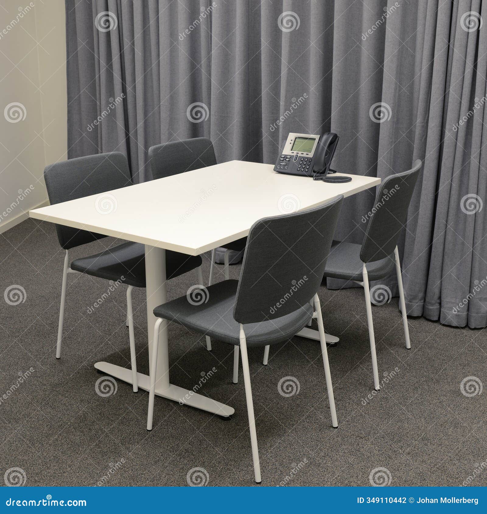 Small Conference Room with Table and Four Chairs Stock Photo - Image of ...
