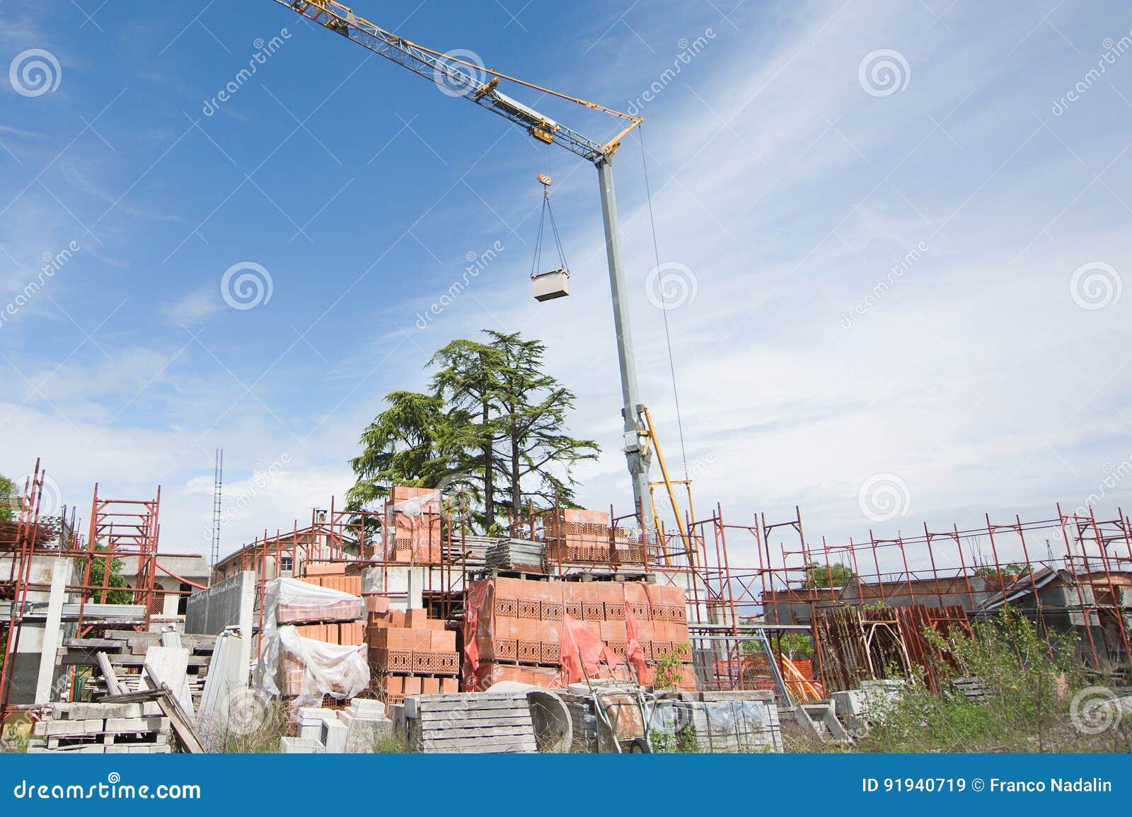 Small Construction Site with Houses Under Construction. Stock Image ...
