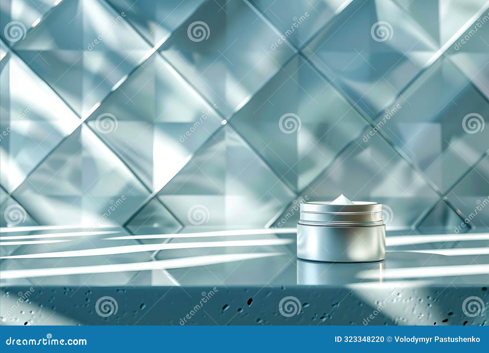 A Small Container of Cream on a Tiled Surface Stock Photo - Image of ...