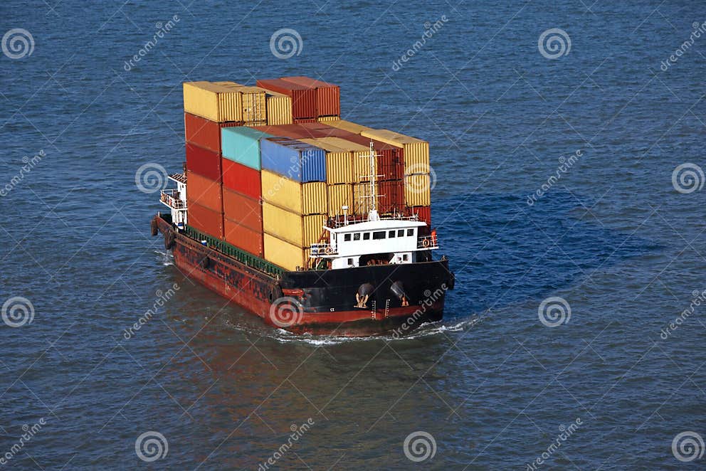 Small container ship stock photo. Image of ship, safety - 28999960