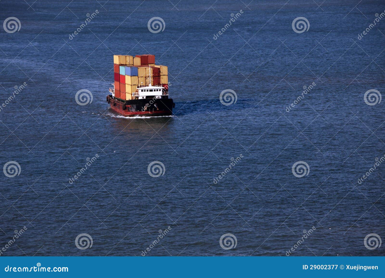 Small container ship stock image. Image of delivery, shipbuilding ...