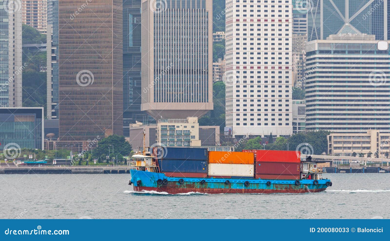 Small Container Vessel stock image. Image of water, logistic - 200080033