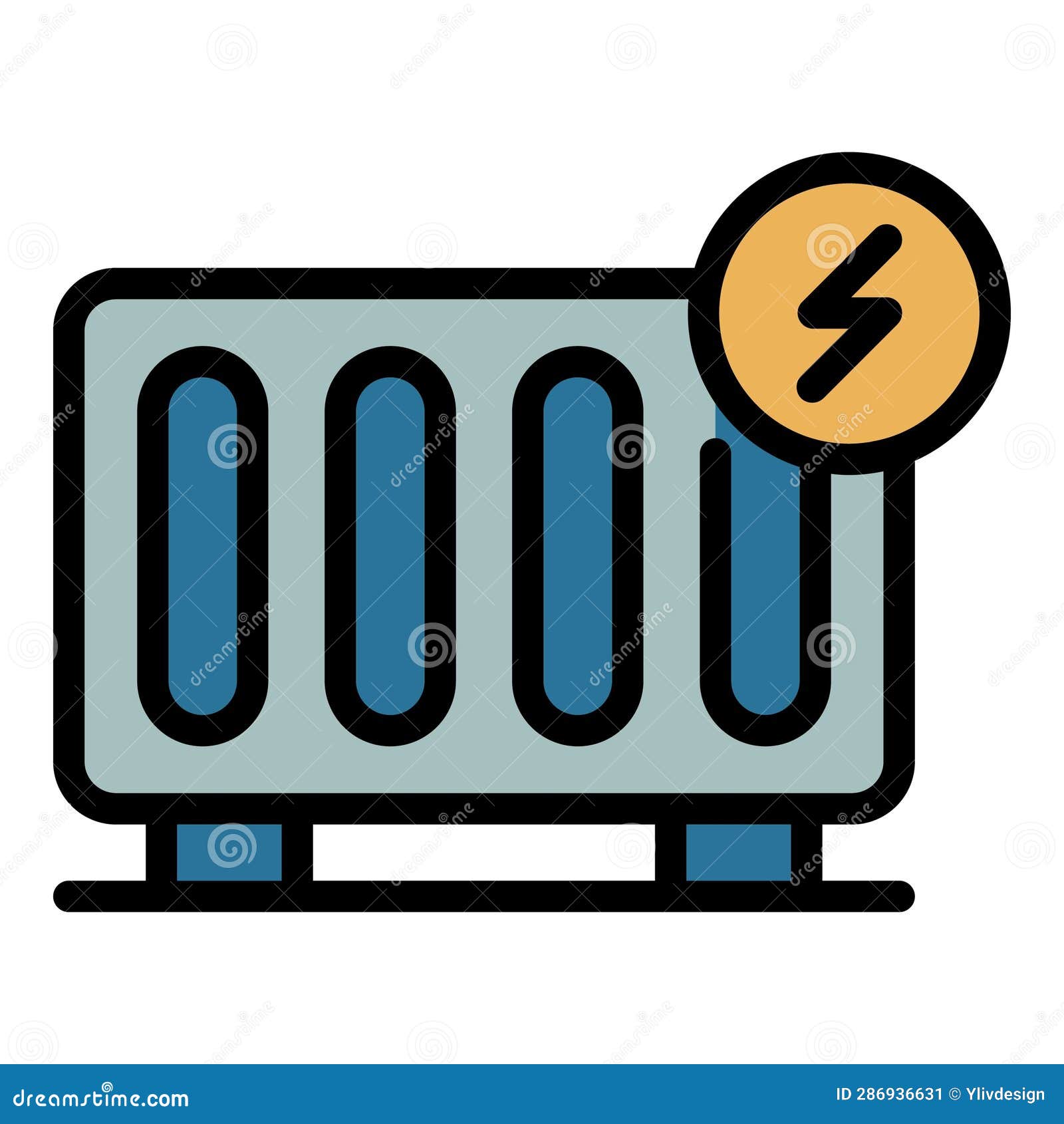Small Convector Icon Vector Flat Stock Vector - Illustration of electricity, boiler: 286936631