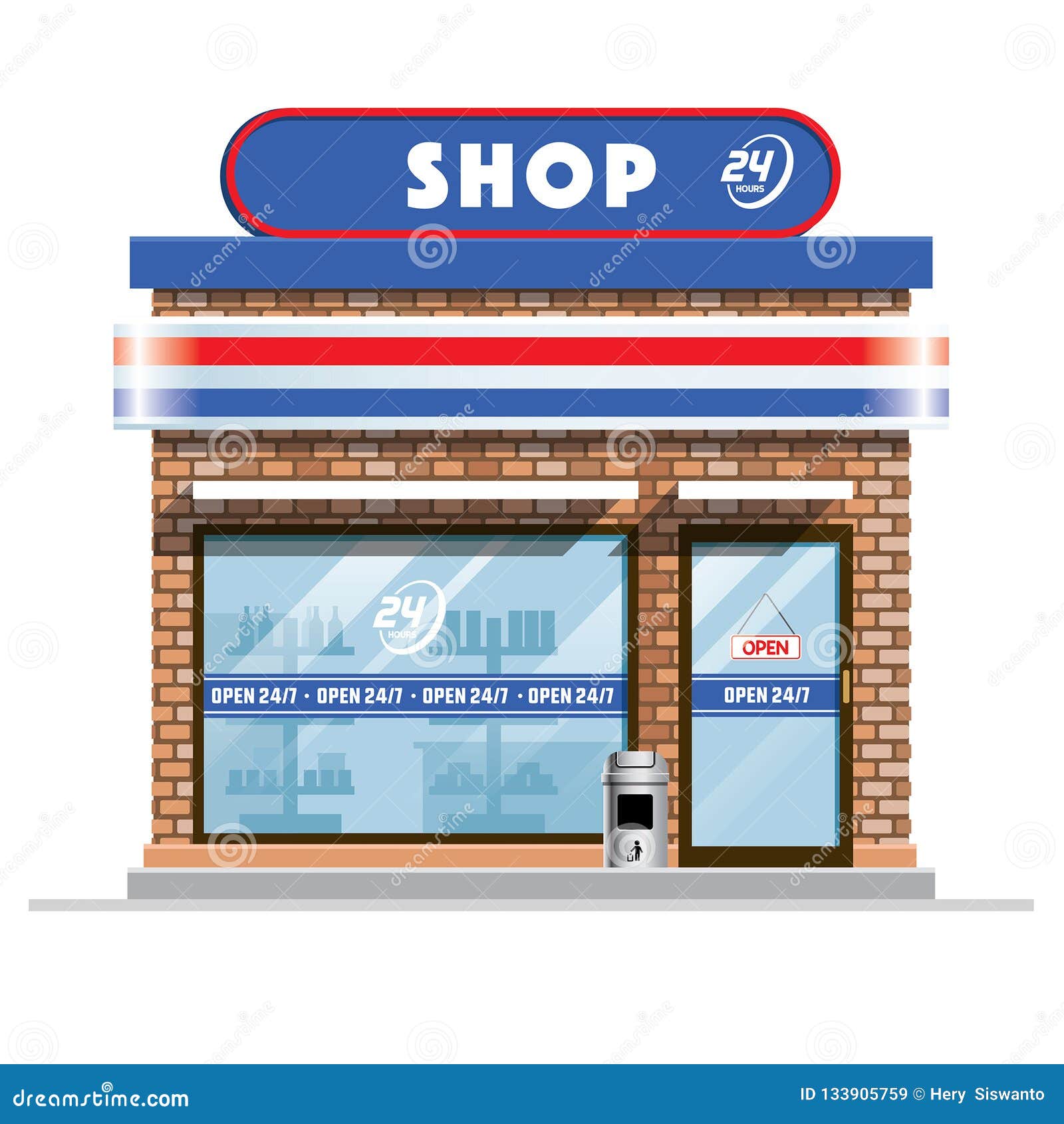 Small convenience store stock vector. Illustration of design - 133905759