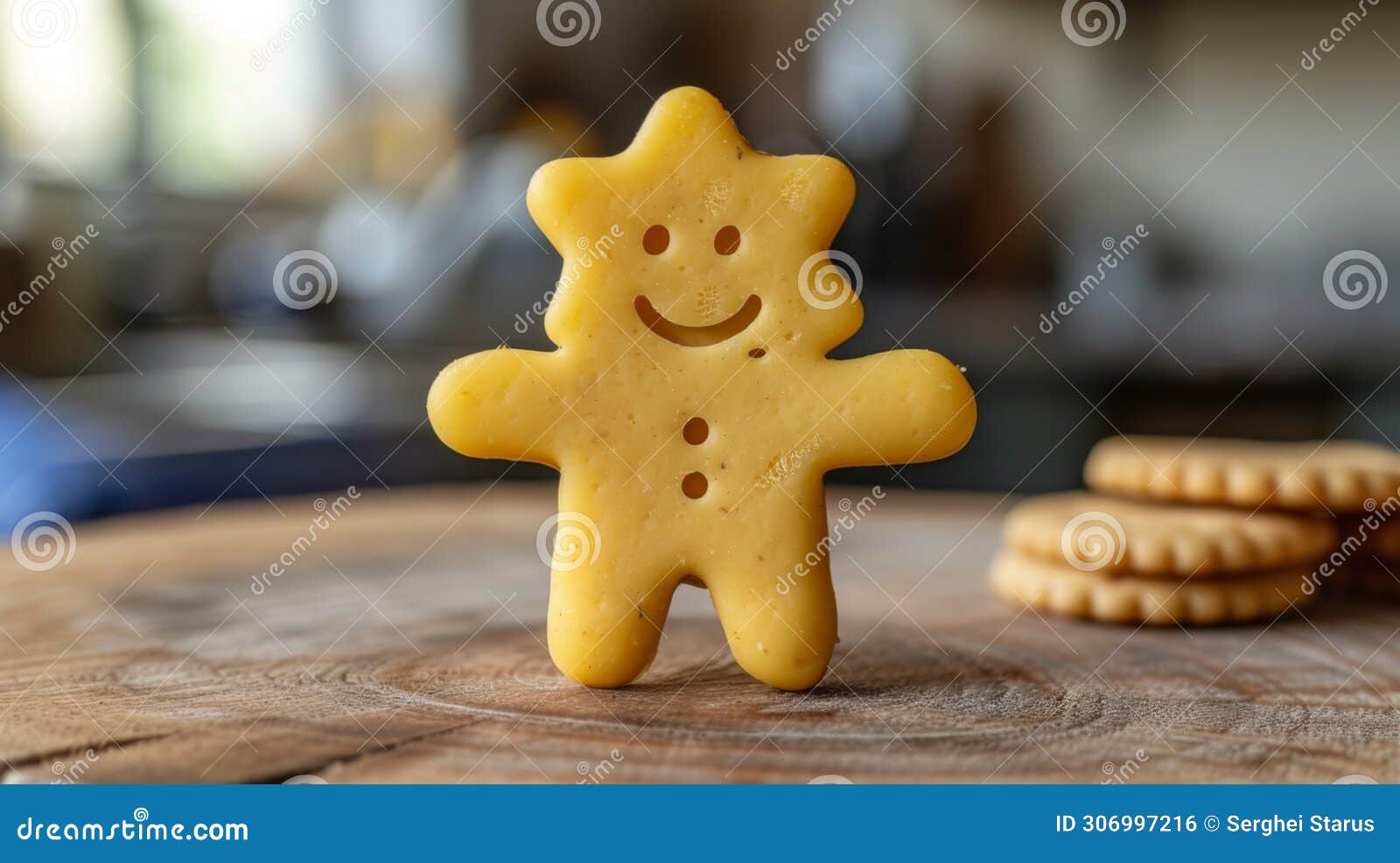 A Small Cookie Shaped Like a Smiling Face Sitting on Top of Some ...