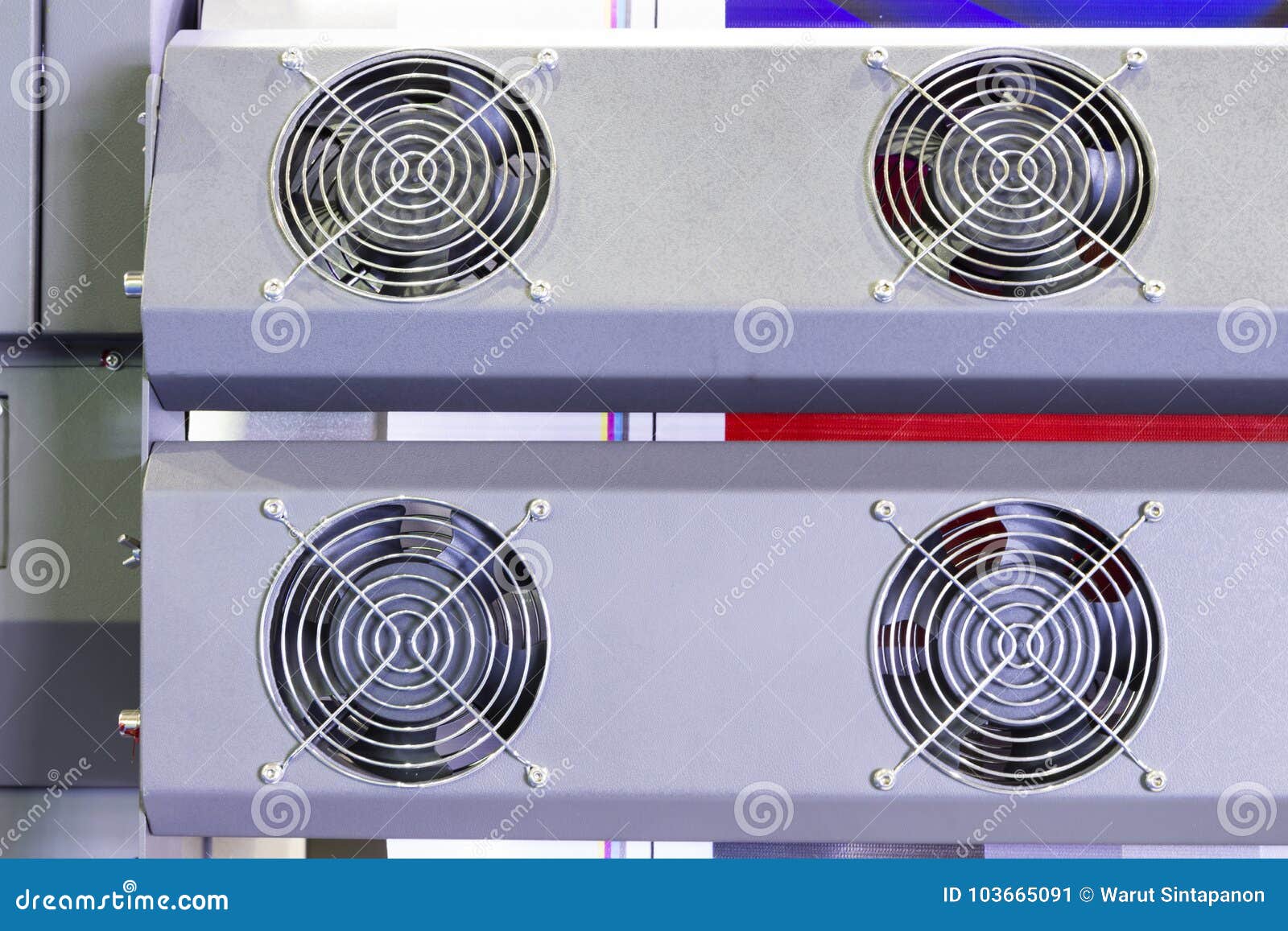 Small Cooling Fan in an Industrial Printer Stock Image - Image of drain ...
