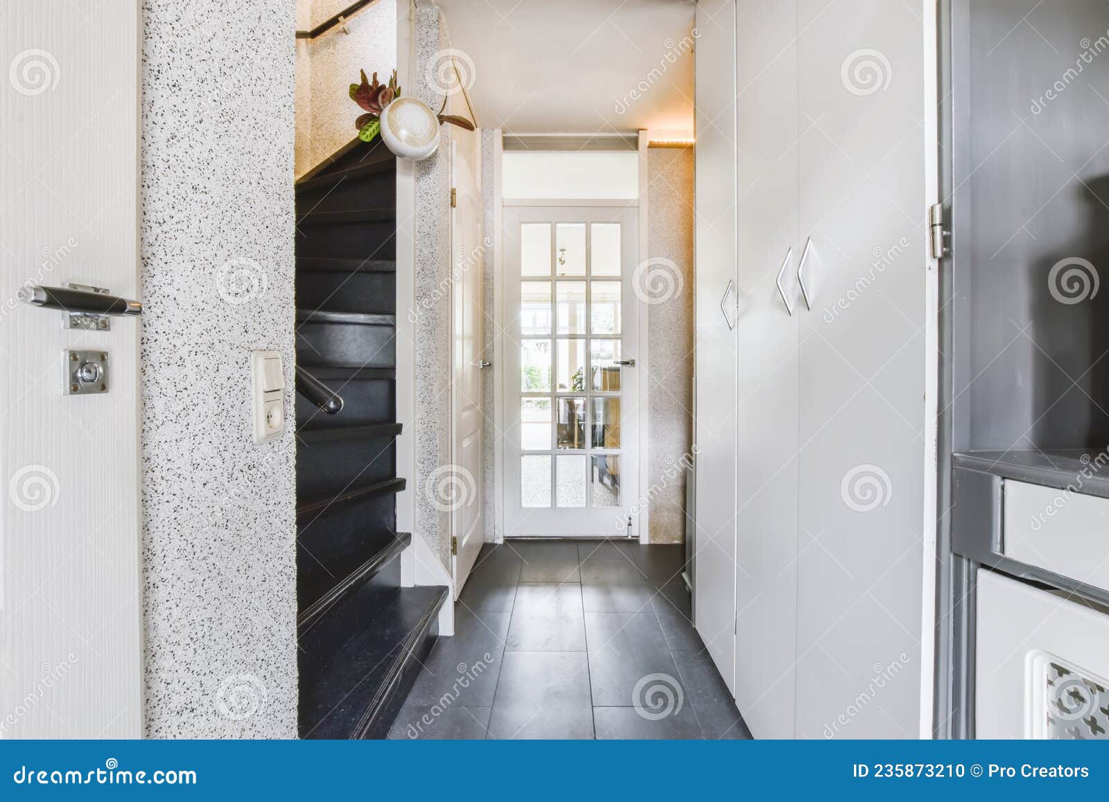 Small corridor design stock photo. Image of apartment - 235873210