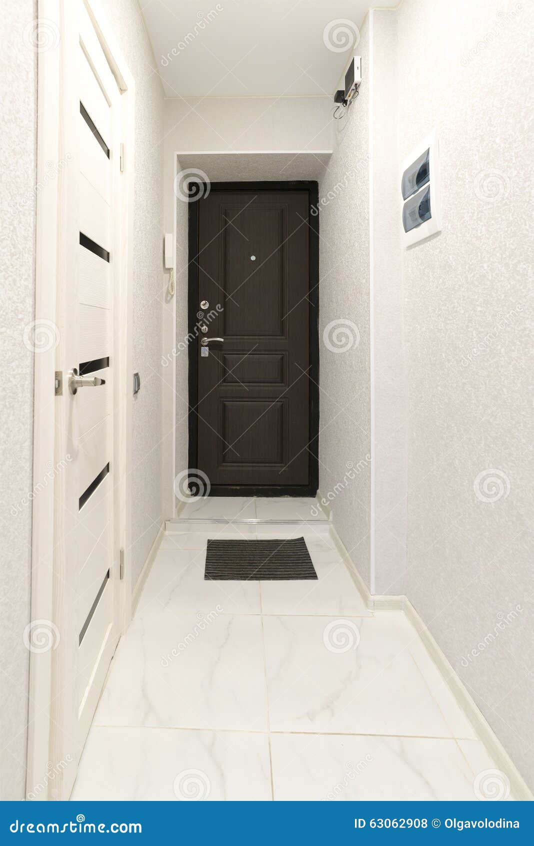 Small Corridor with Bright Colors Stock Photo - Image of hall, front ...