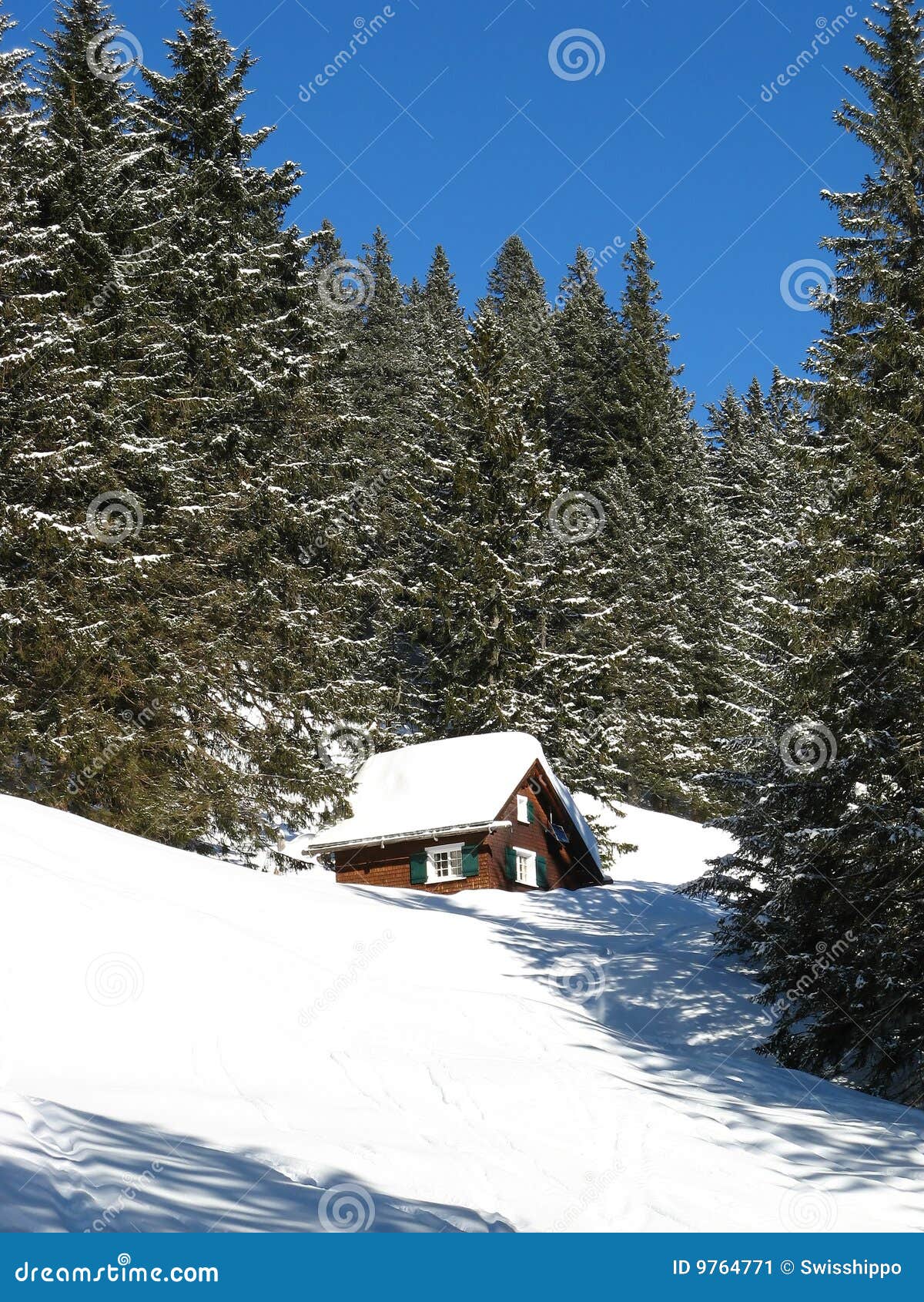 Small cottage in alps stock image. Image of relaxation - 9764771