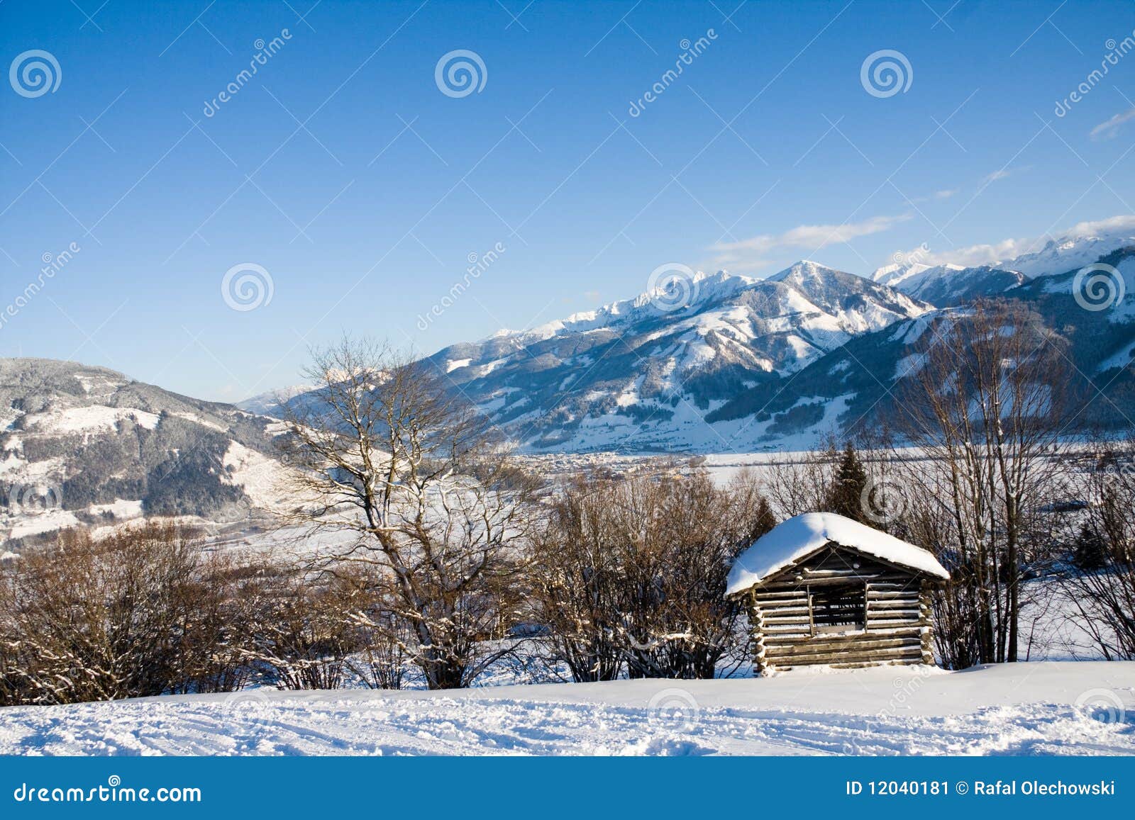 Small Cottage in Alps in Winter Stock Image - Image of rural, landscape ...