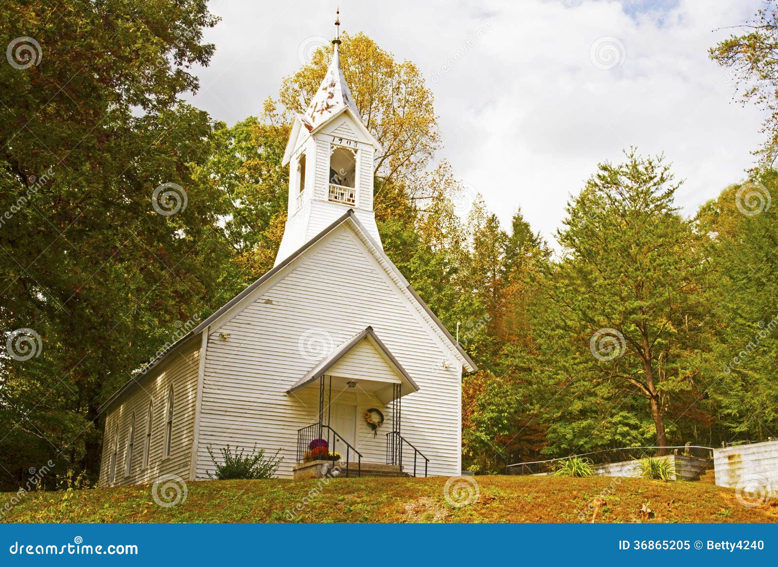 A Small Country Church in Fall. Stock Image - Image of beauty, church ...