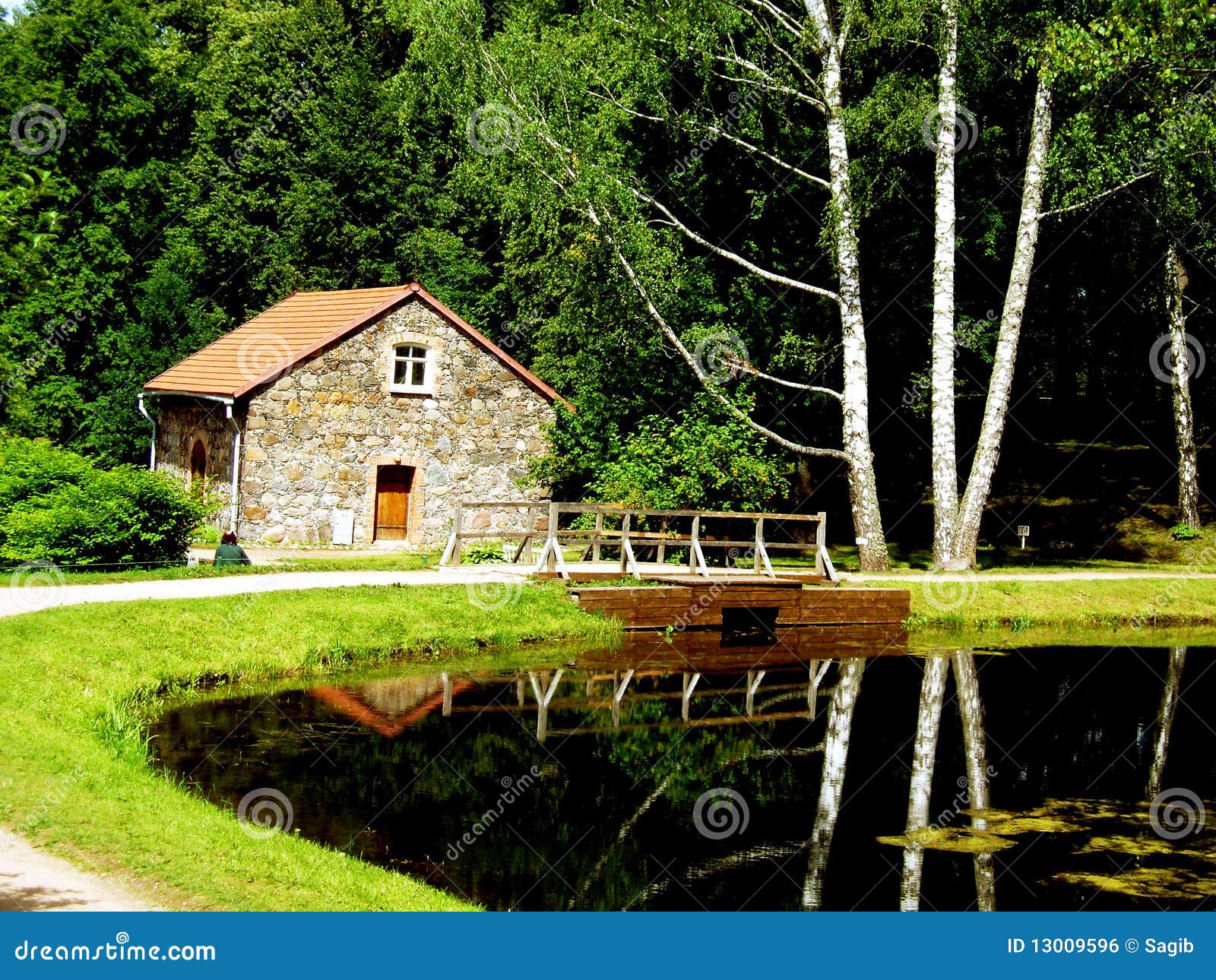 A small country house stock photo. Image of grass, bridge - 13009596