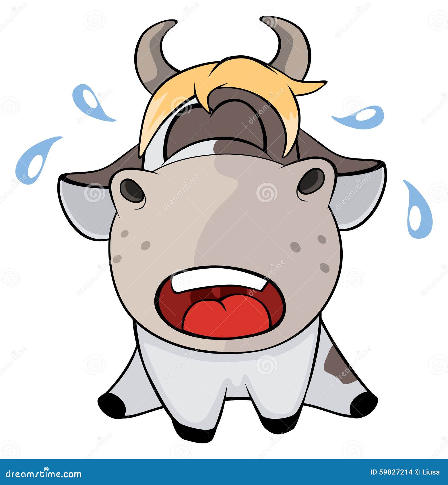 A small cow. Cartoon stock vector. Illustration of character - 59827214